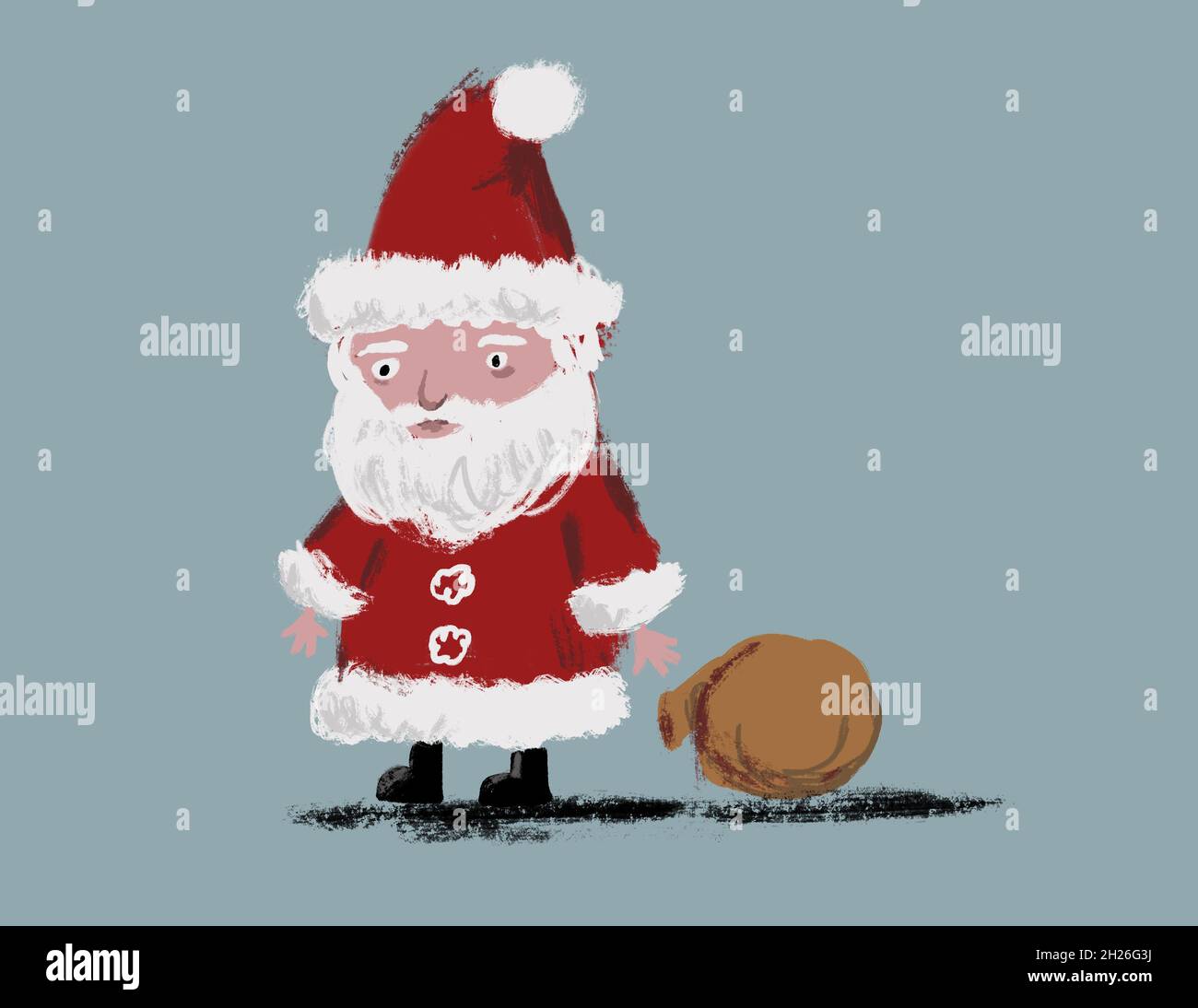 hand drawn santa claus illustration Stock Photo - Alamy