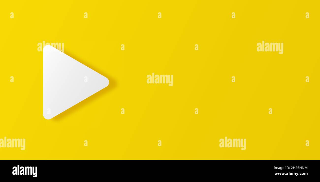 Media player button isolated on trendy yellow background Stock Vector ...
