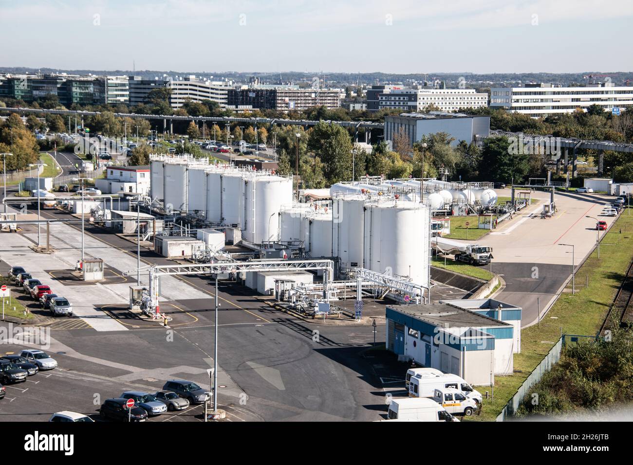 Tank farm at the airport for supply Stock Photo - Alamy