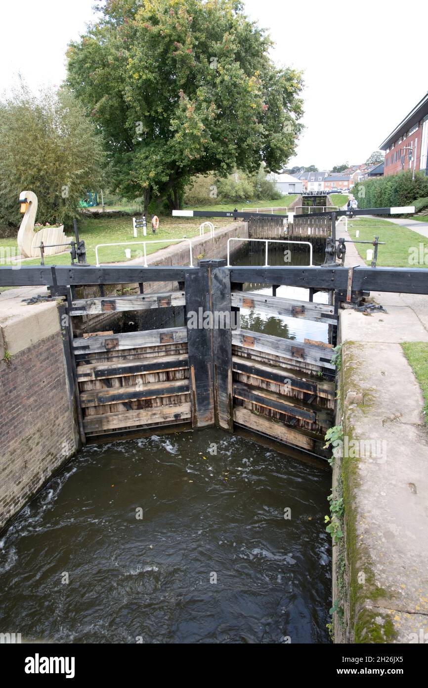 Lock gates near Diglis Basin in Worcester is where the Worcester ...