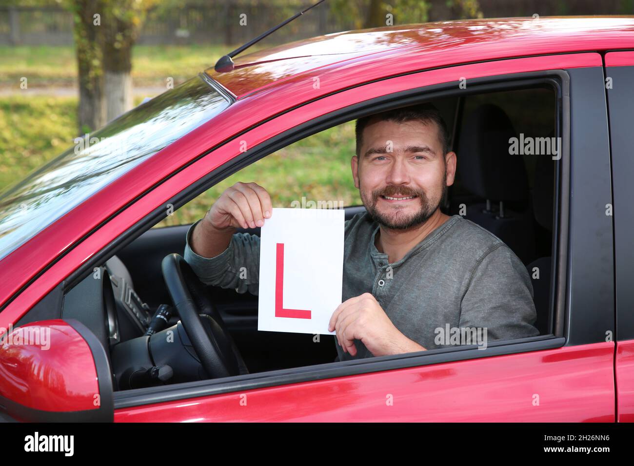 Car learner sticker hi-res stock photography and images - Alamy