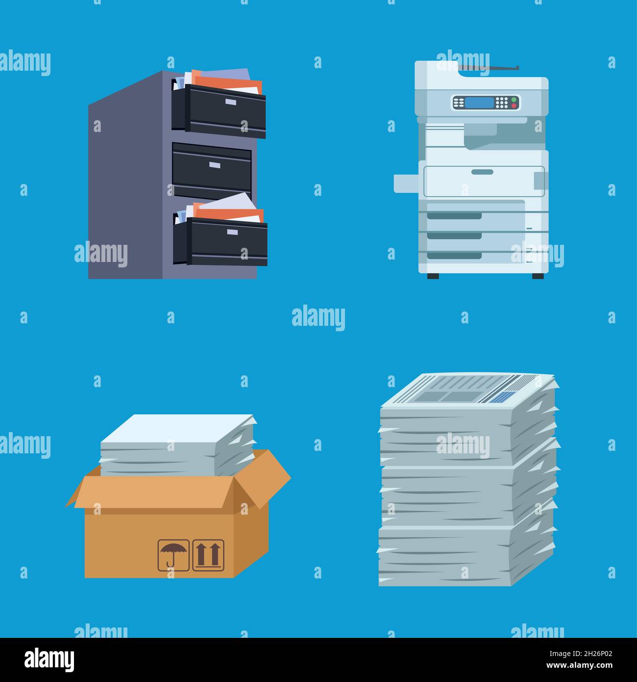 office paperwork four icons Stock Vector Image & Art - Alamy