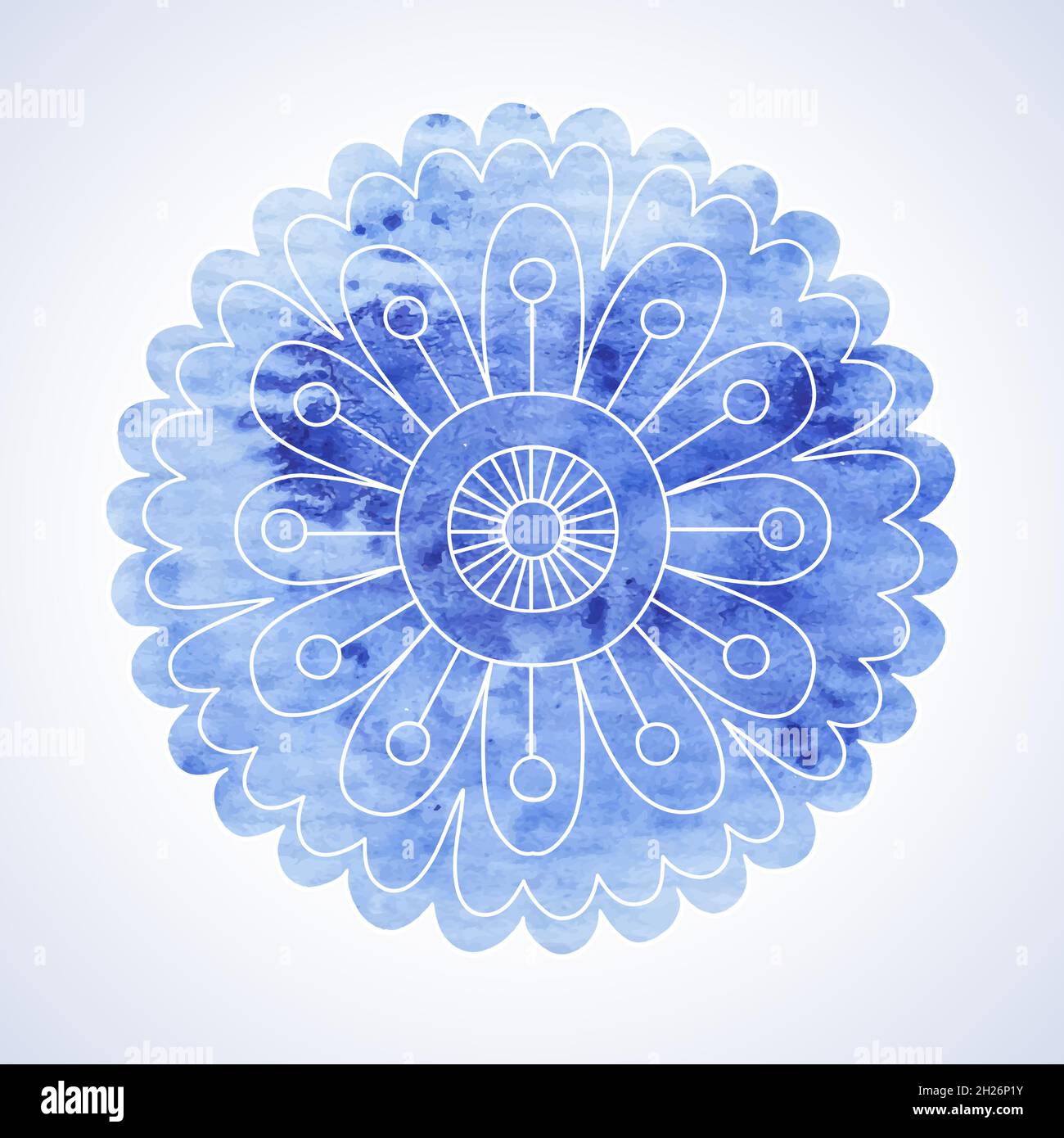 Doodle and watercolor flower Stock Vector Image & Art - Alamy