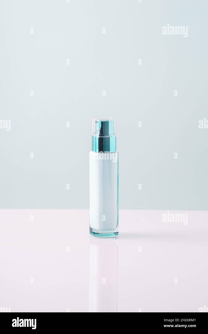 sunscreen on a white-blue background. minimalistic. Sunscreen Stock ...