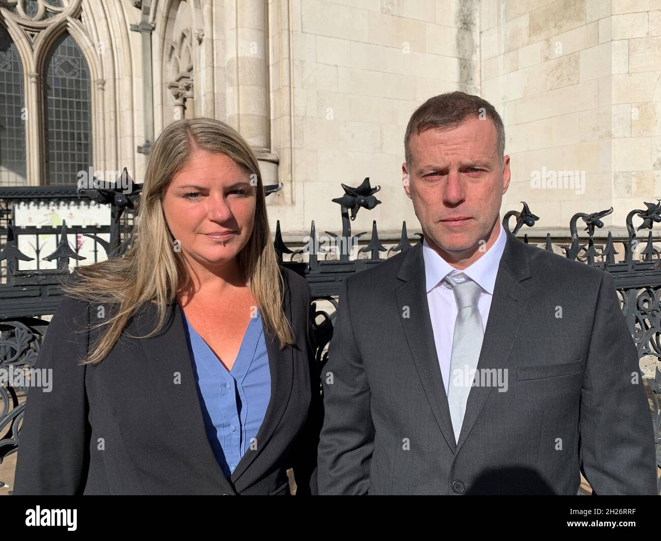 Allyn and Jenny Condon outside the Royal Courts of Justice in London ...