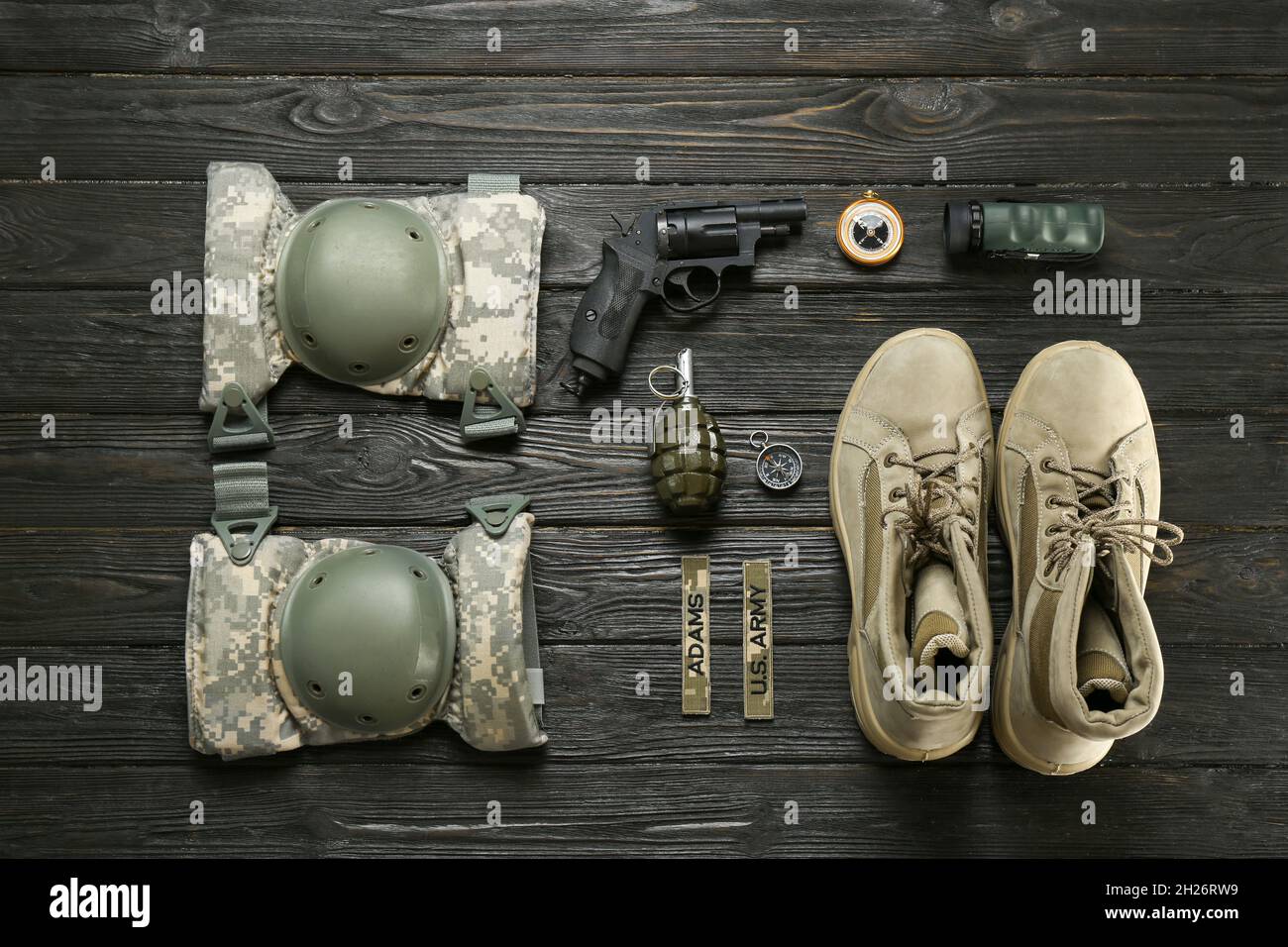 Combat boots top view hi-res stock photography and images - Alamy