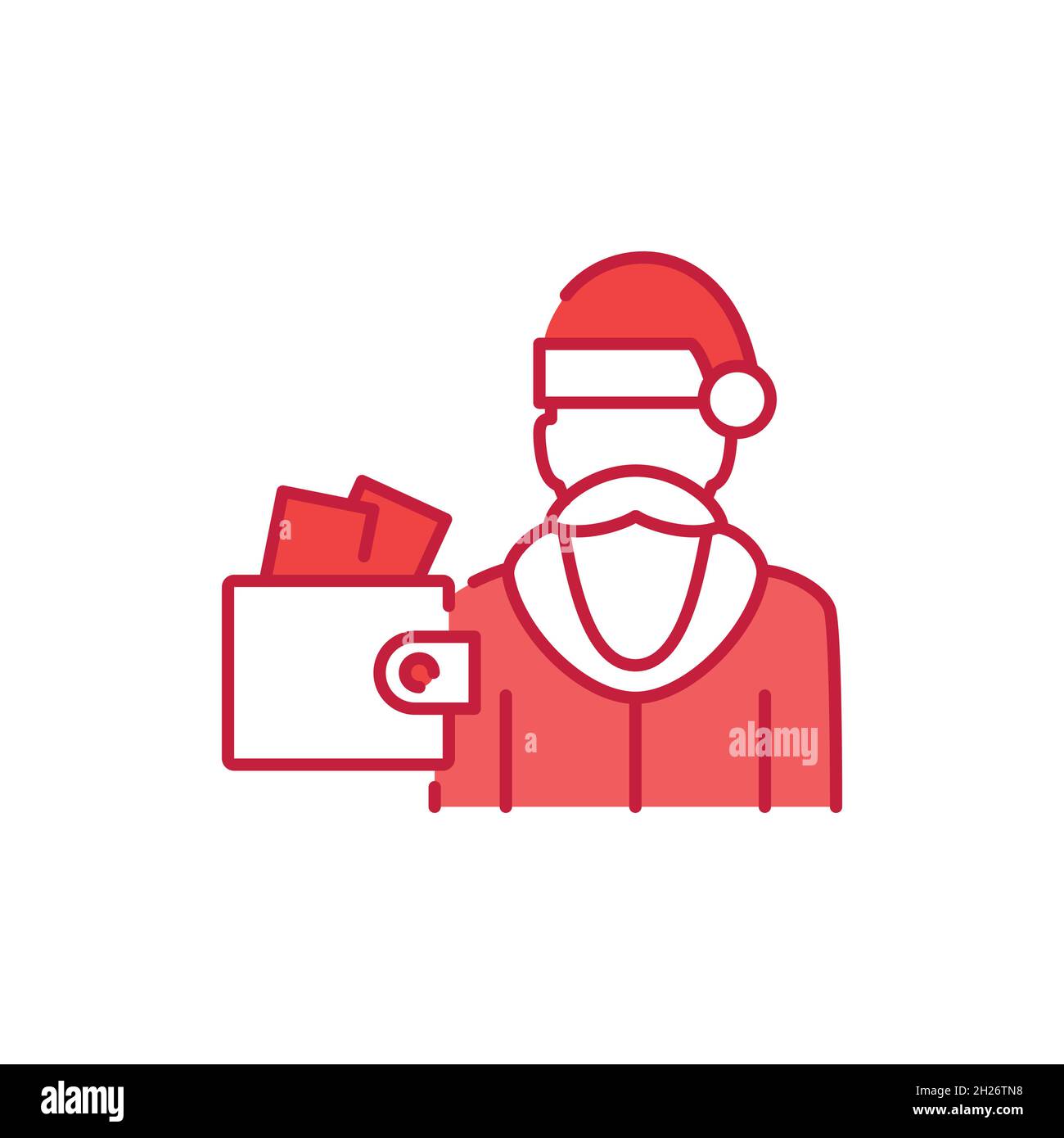 Order santa claus color line icon. Glowing lights. Editable stroke ...