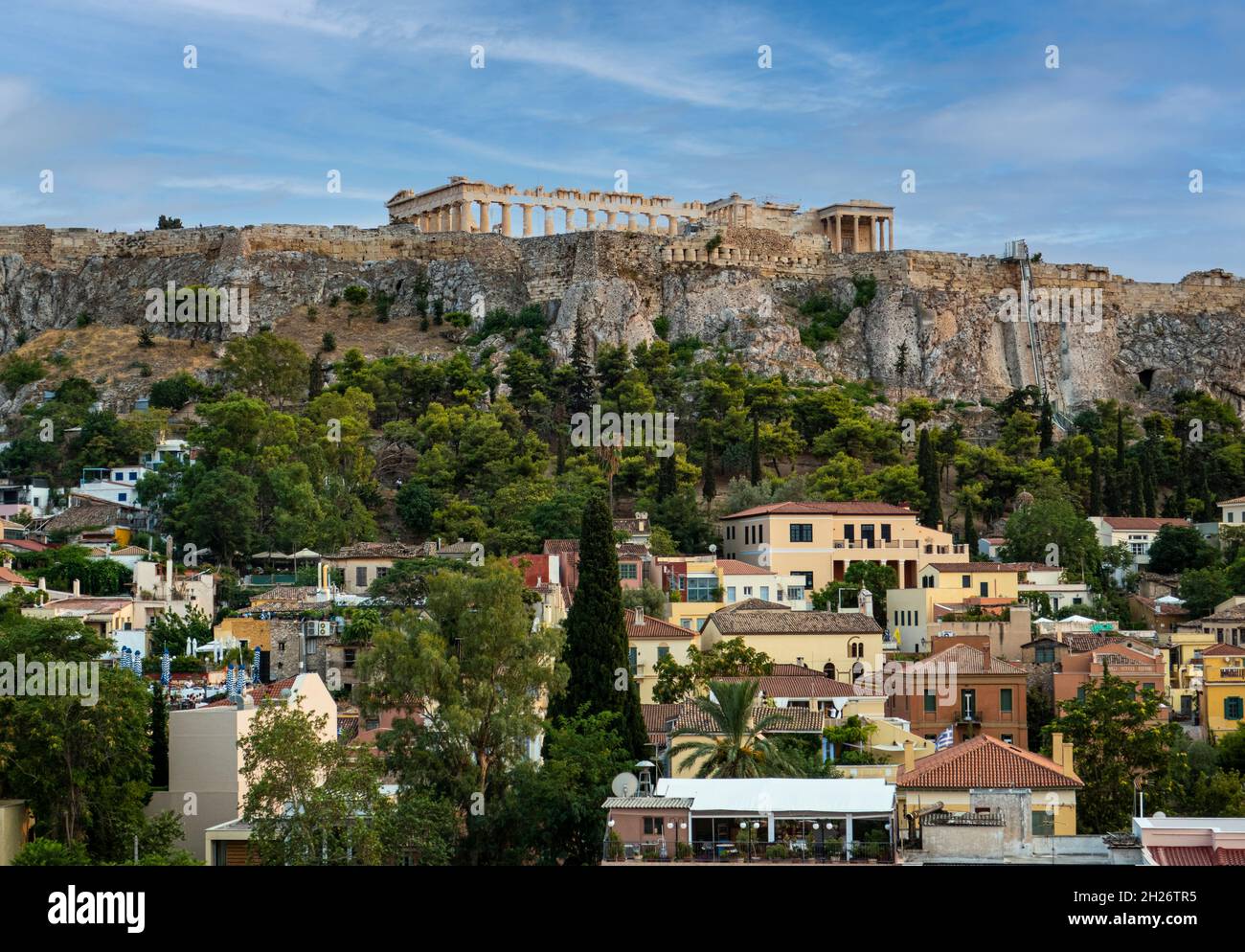 north side of the Acropolis and the Athenian homes Stock Photo - Alamy