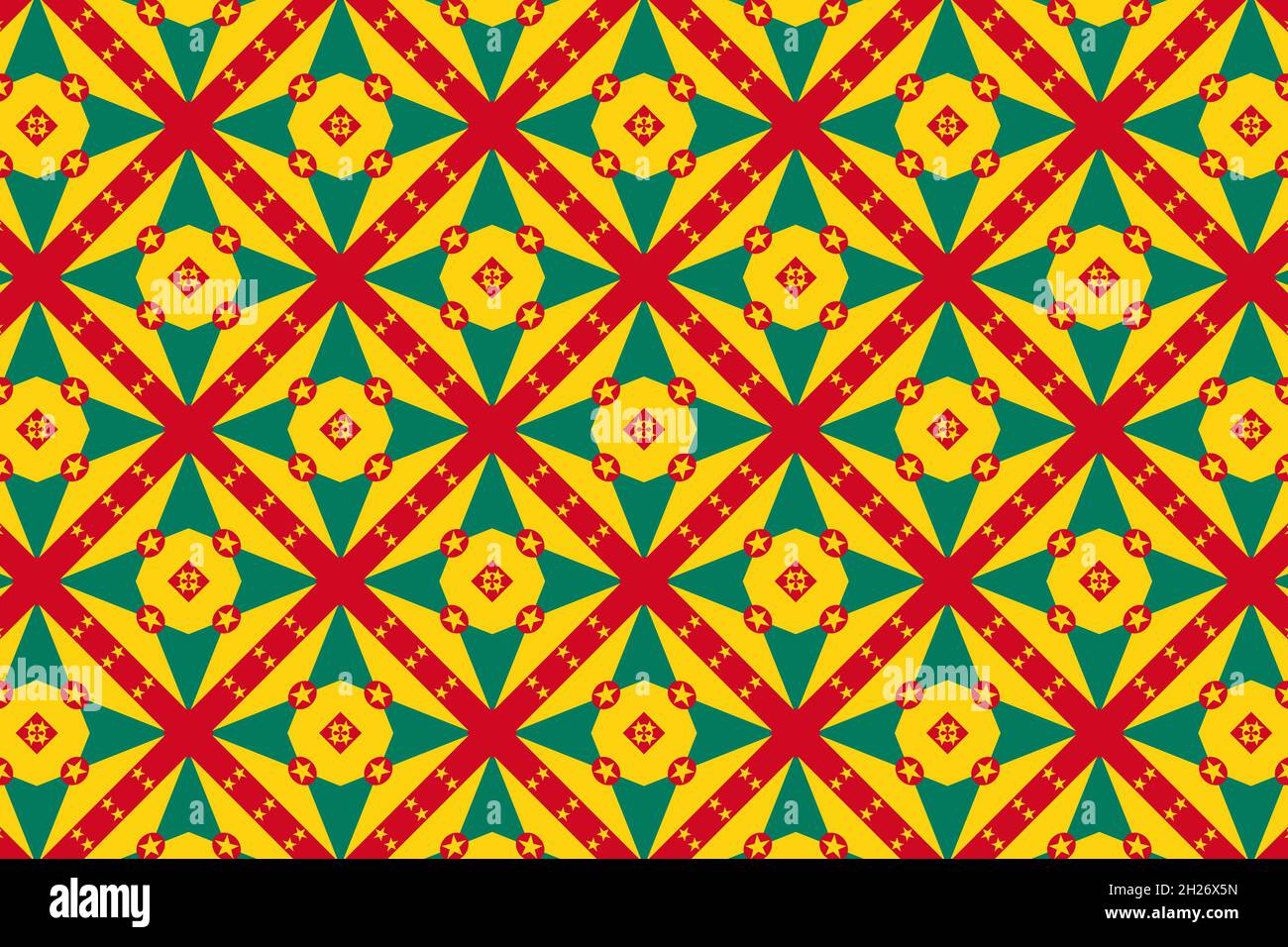 Simple geometric pattern in the colors of the national flag of Grenada ...