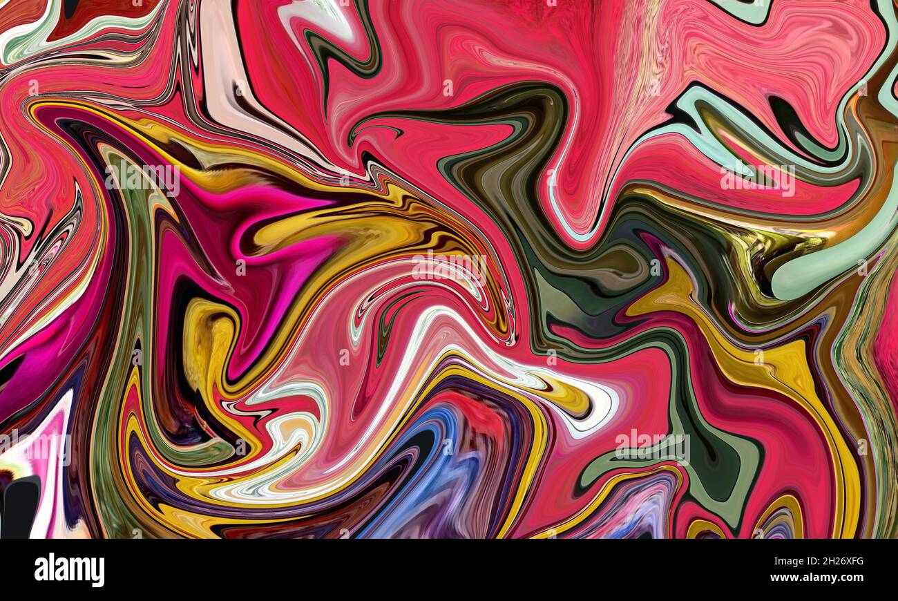 Abstract background with liquid effect. Colorful waves. Contrast smooth ...