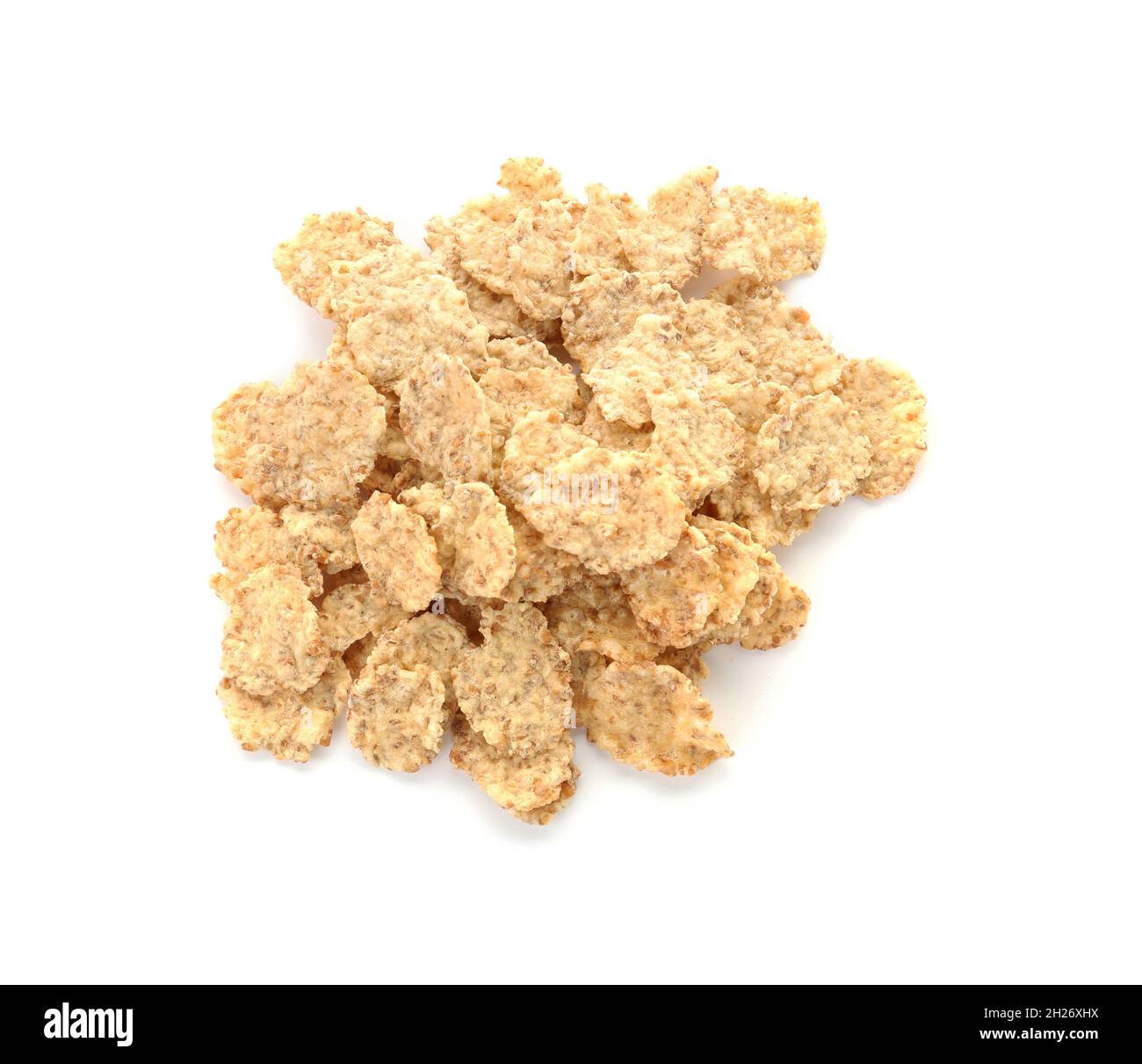 Wheat flakes on white background. Healthy grains and cereals Stock ...