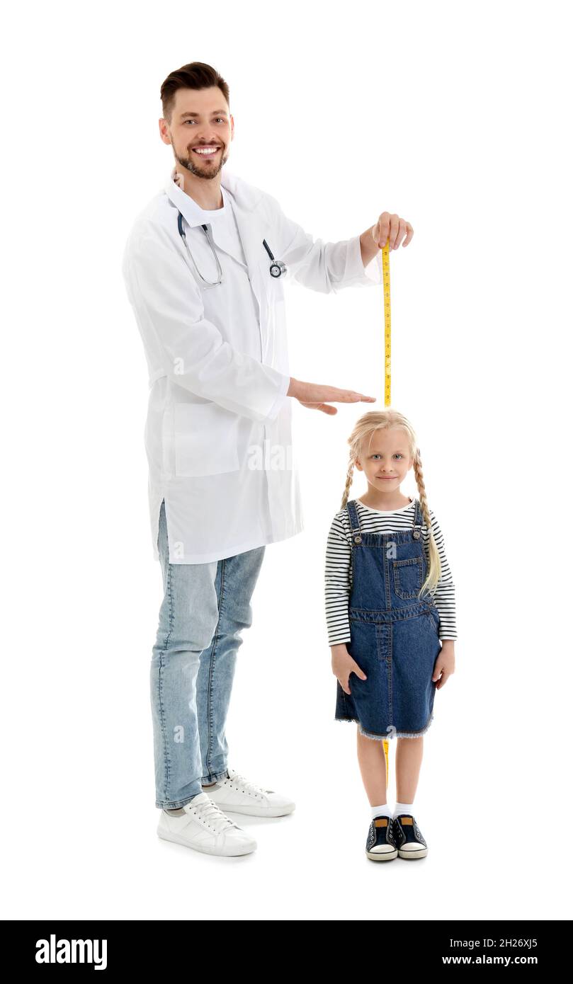 Doctor checking height child hi-res stock photography and images - Alamy