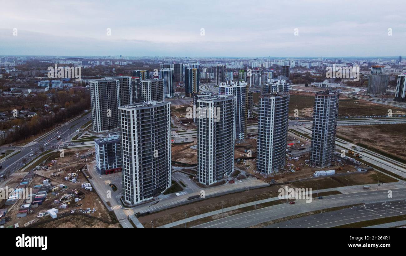 Construction of modern multi-storey buildings. Construction of a new ...