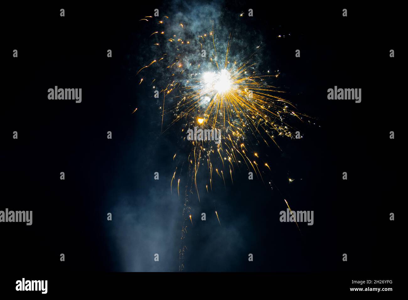 Fire works during the celebration of diwali in the night sky Stock ...
