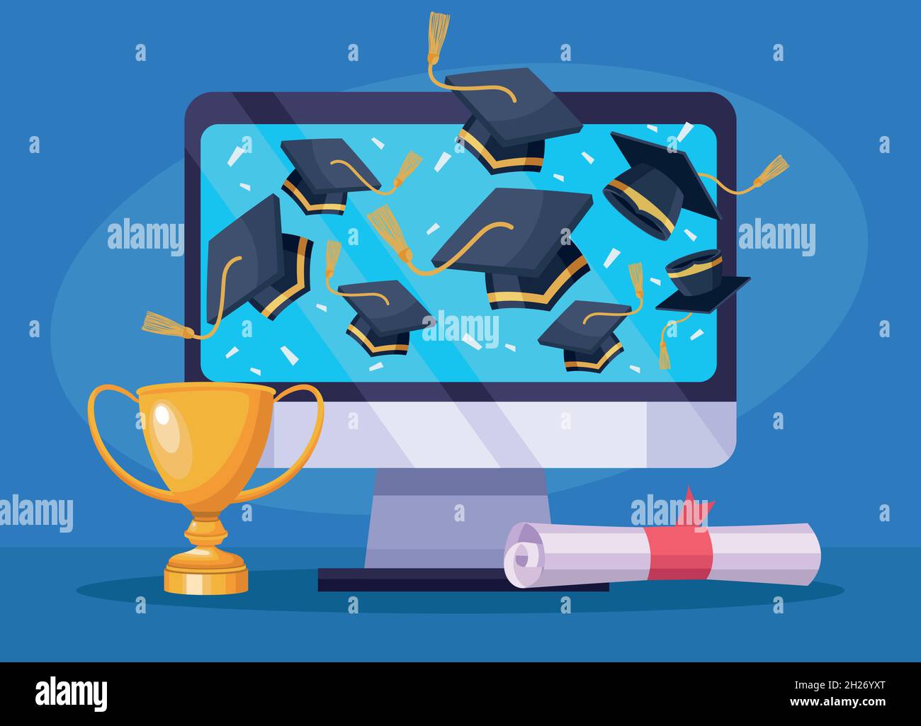 virtual graduation in desktop Stock Vector Image & Art - Alamy