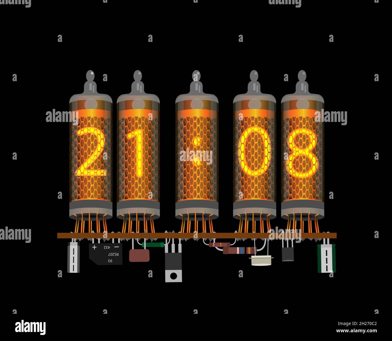 Gas discharge clock Stock Vector Images - Alamy