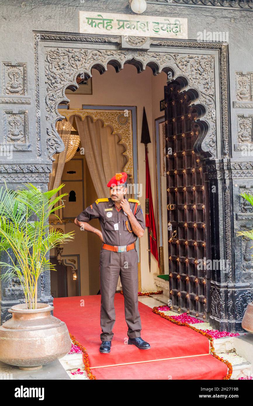 Indian man security guard portrait hi-res stock photography and images ...