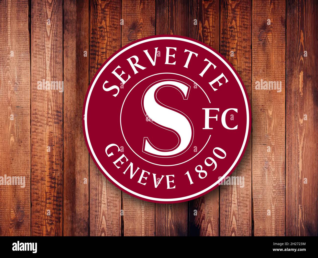 Coat of arms FC Servette, Geneva, football club from Switzerland Stock ...