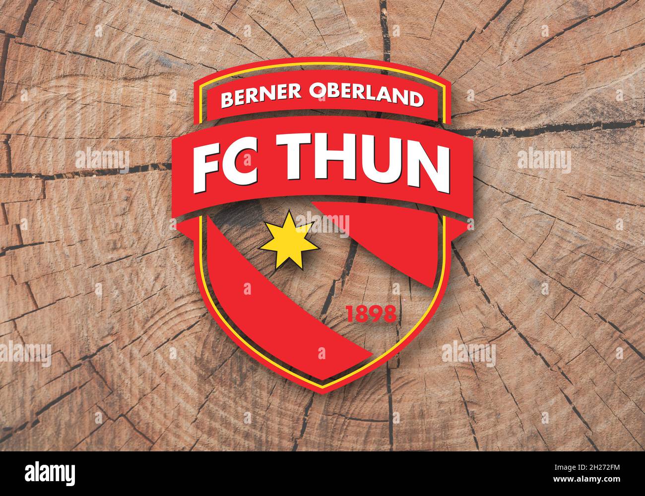 Coat of arms FC Thun, Thun, football club from Switzerland Stock Photo ...