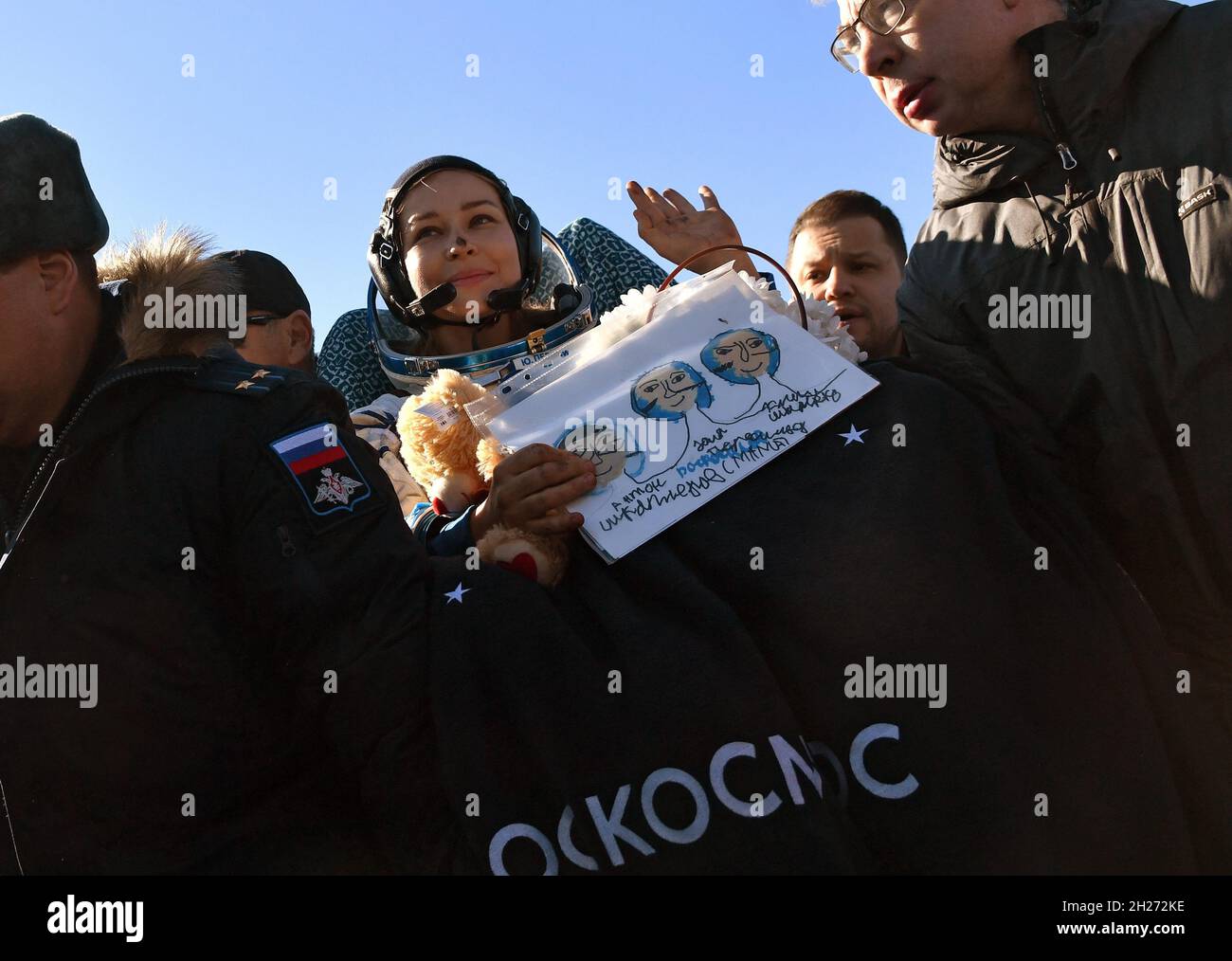 Meeting of Roscosmos cosmonaut Oleg Novitsky and members of the film ...
