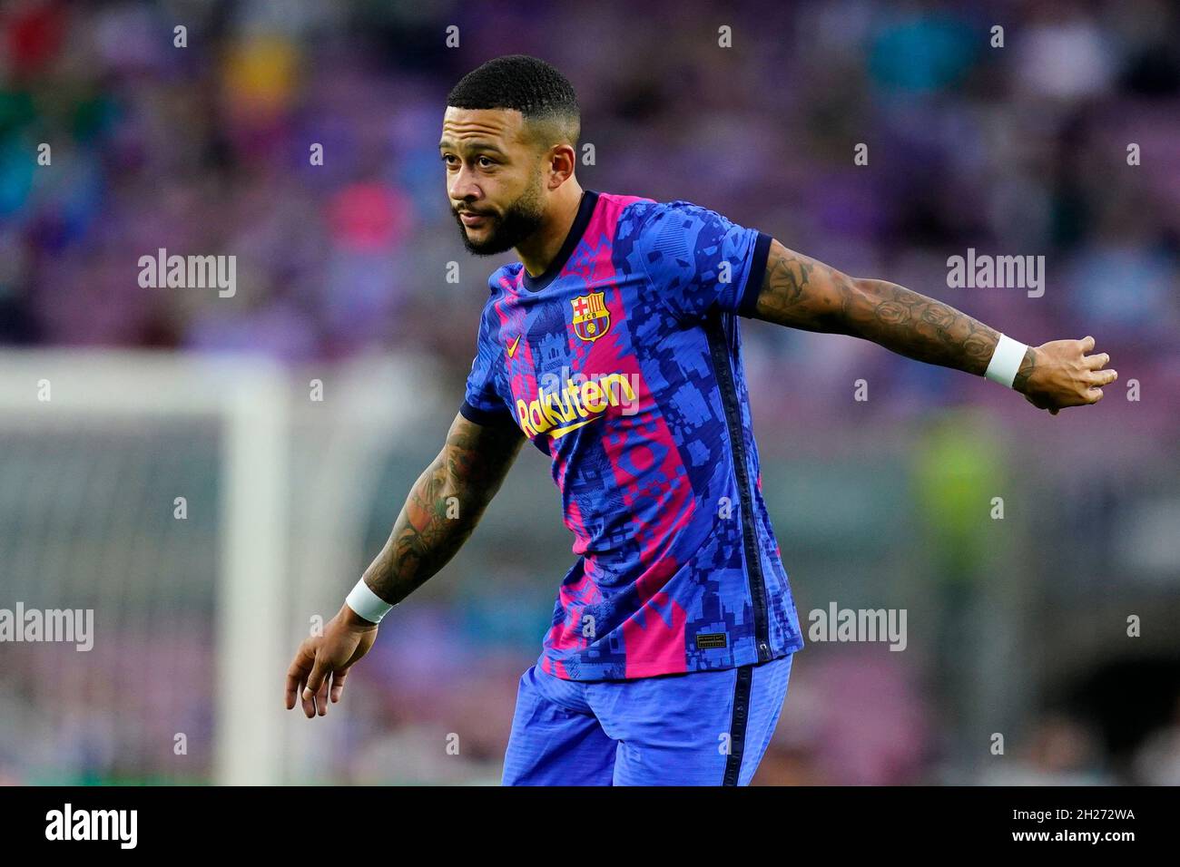 Memphis Depay of FC Barcelona during the UEFA Champions League match ...