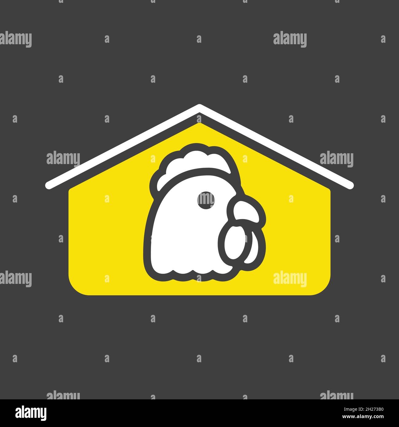 Chicken house glyph icon. Farm animal sign. Graph symbol for your web ...