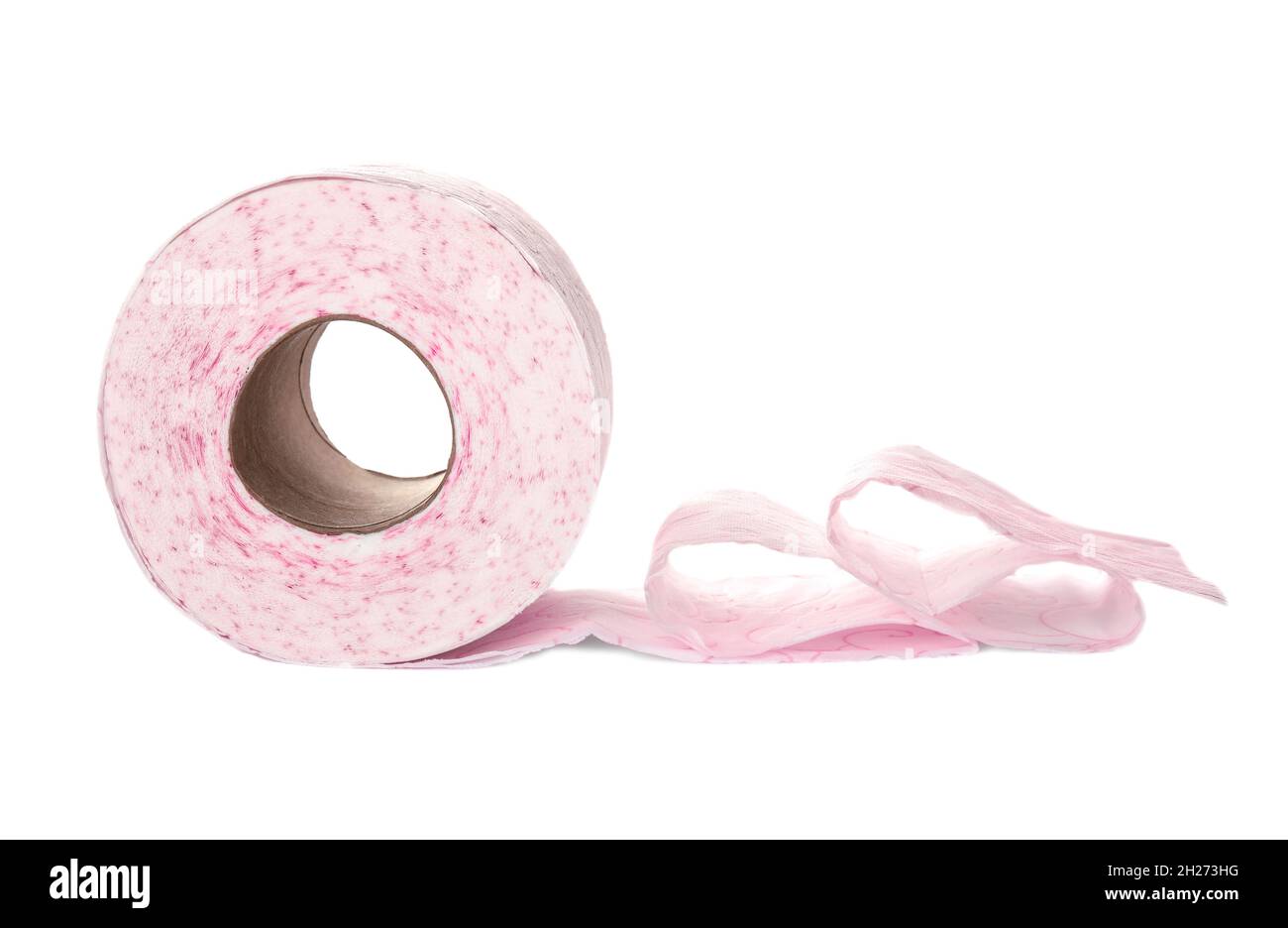 Color toilet paper roll on white background Stock Photo - Alamy