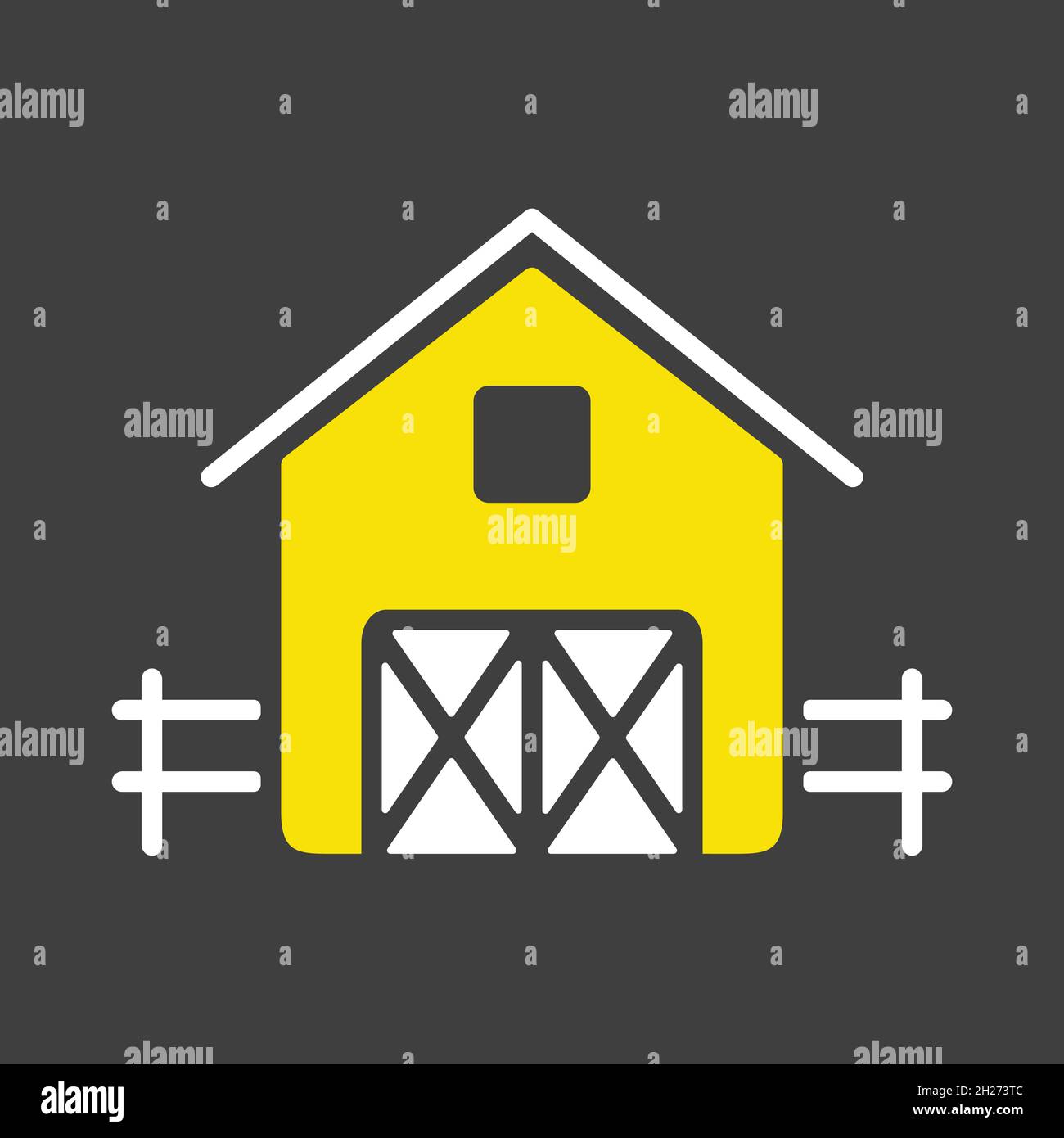 Barn glyph icon. Farm animal sign. Graph symbol for your web site ...