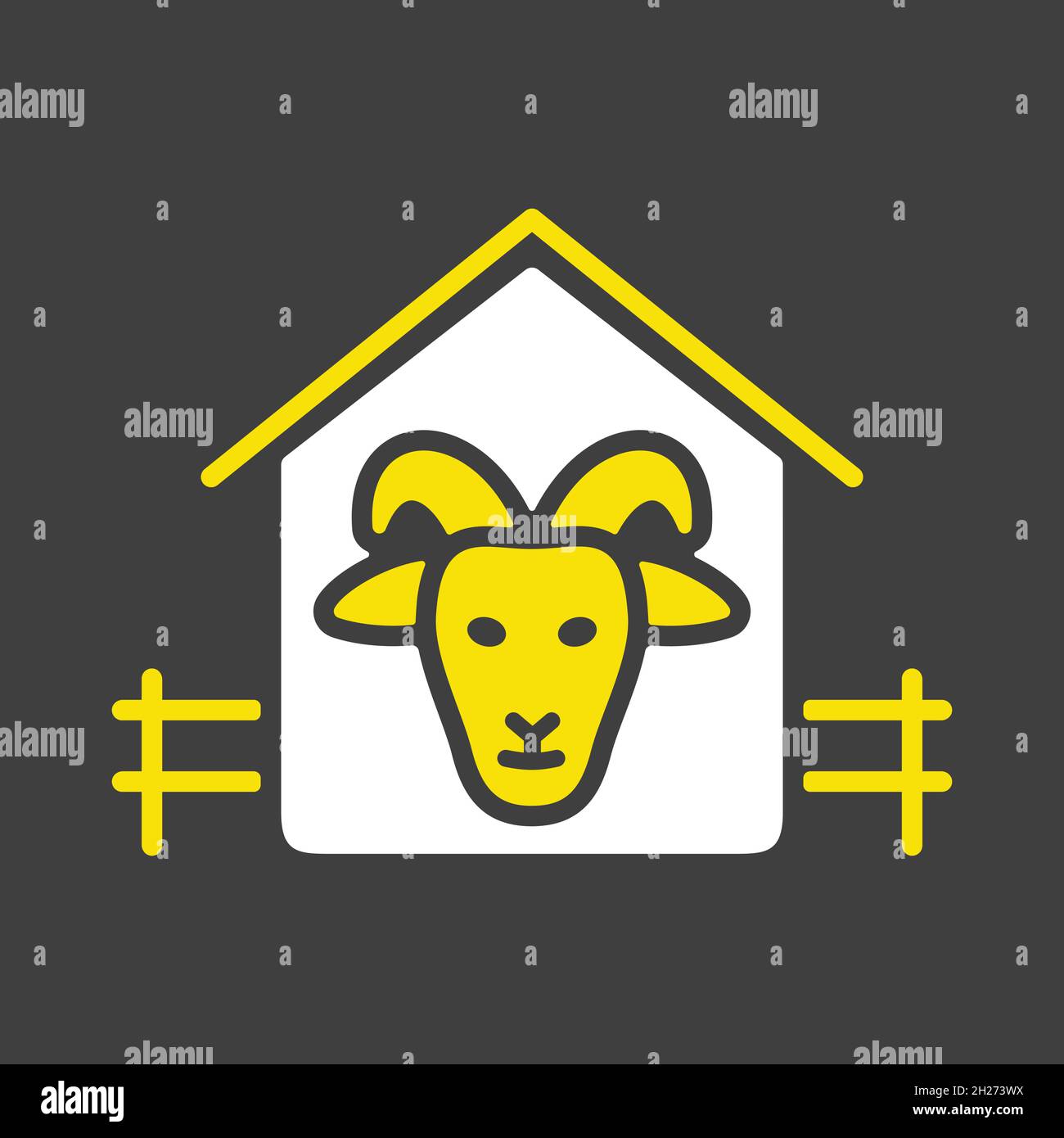 Goat house glyph icon. Farm animal sign. Graph symbol for your web site ...