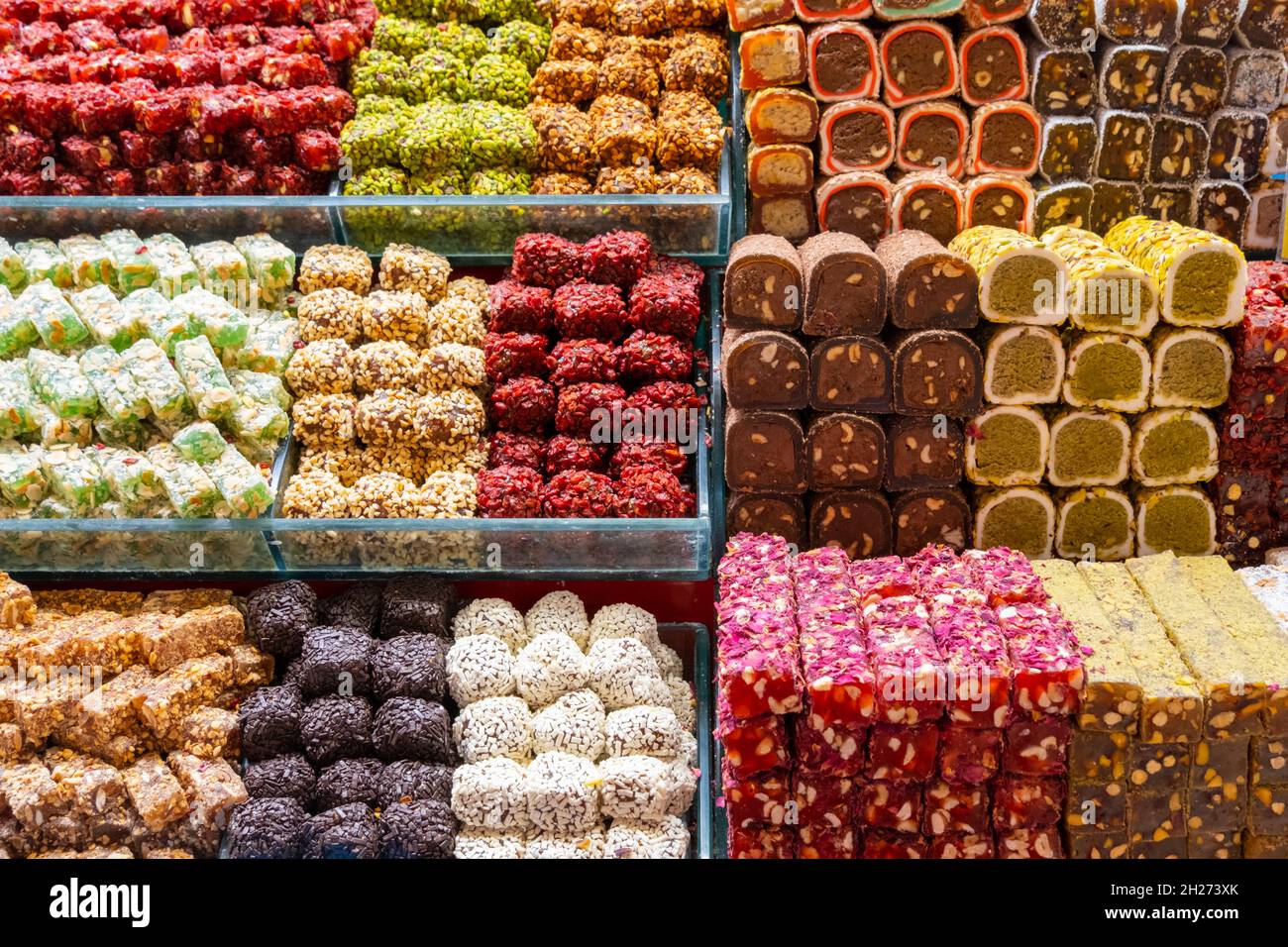 Traditional Turkish delight sweets on Grand Bazaar. Istanbul Stock ...