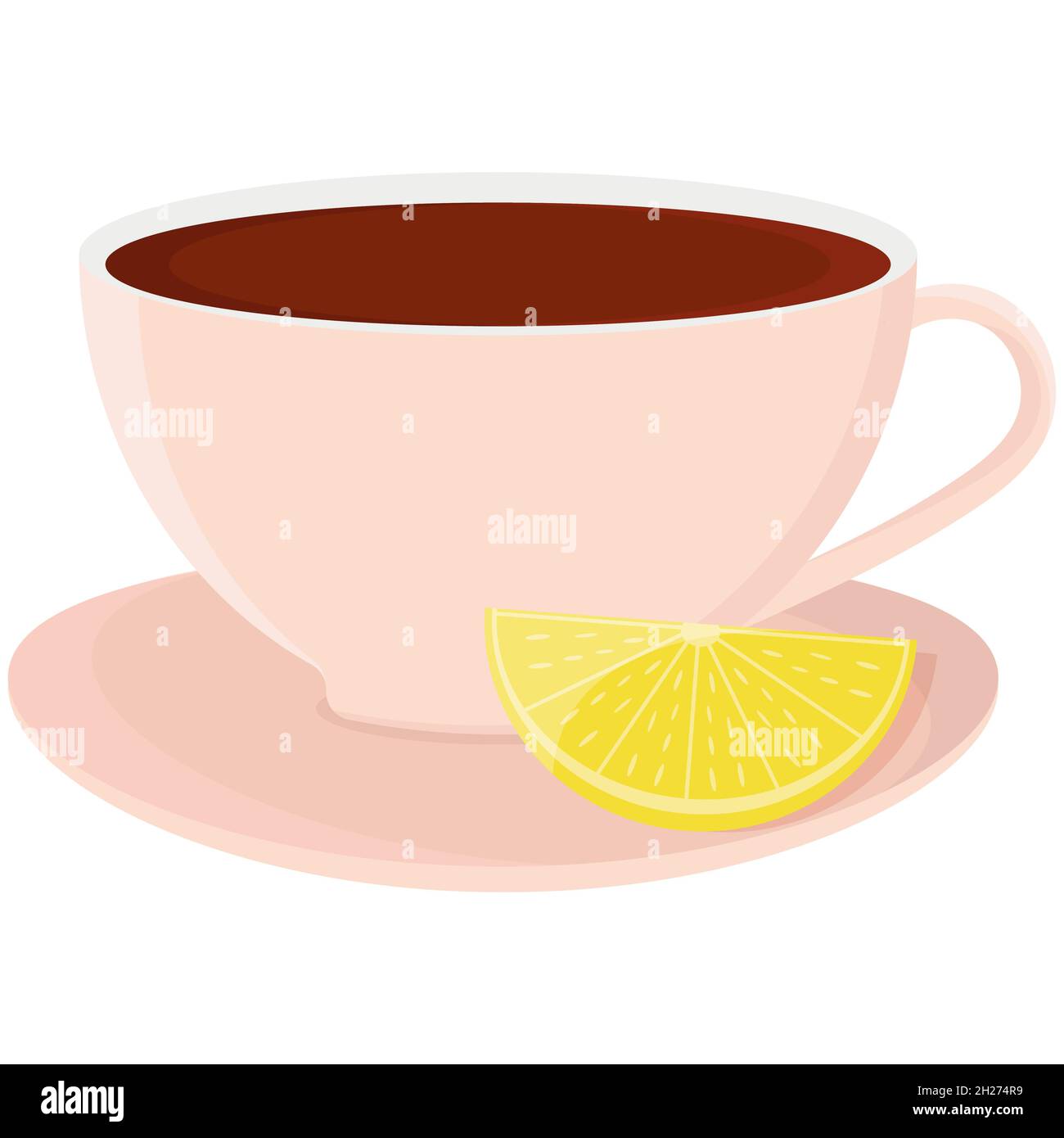Cup tea lemon flat Stock Vector Images - Alamy