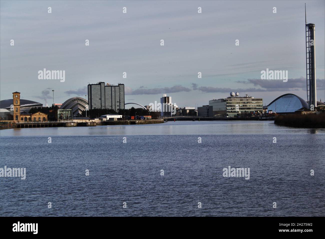 Panoramic View of River Clyde - Glasgow Stock Photo - Alamy