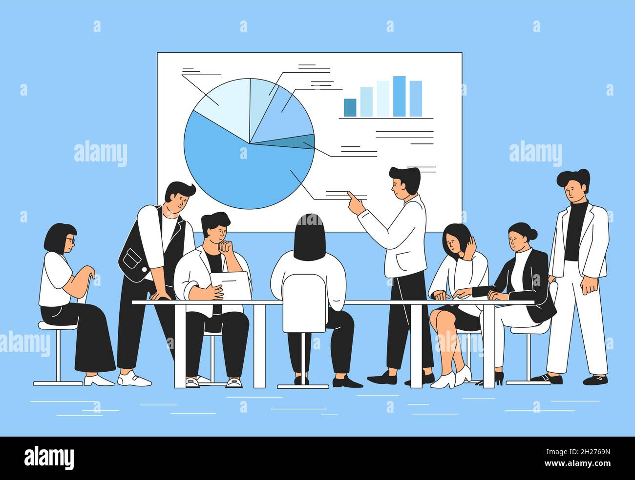 Business meeting. Presentation, working strategy conference. Speaker ...