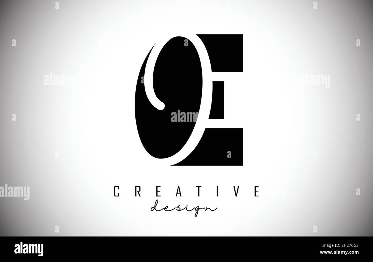 Letters EO Logo with a minimalist design. Letters E and O with ...