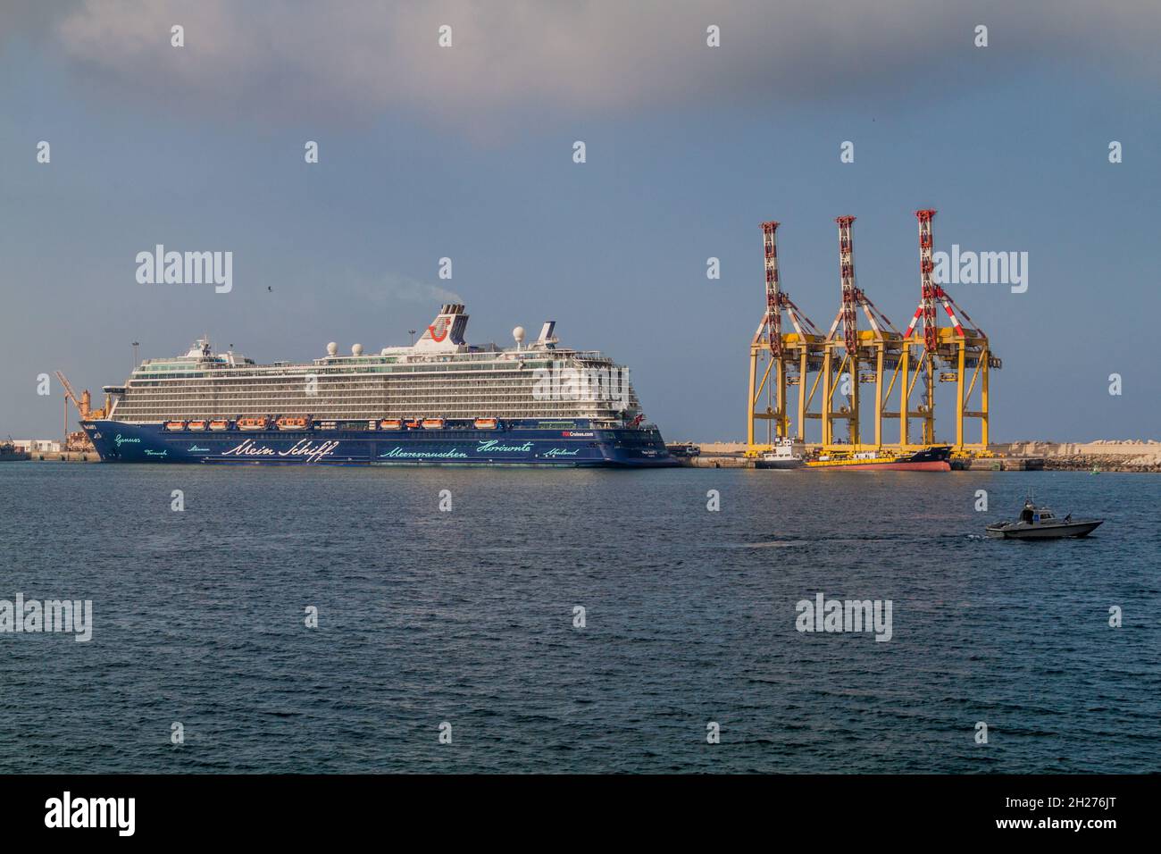 MUSCAT, OMAN - FEBRUARY 23, 2017: Mein Schiff 3 cruise ship in Muttrah ...