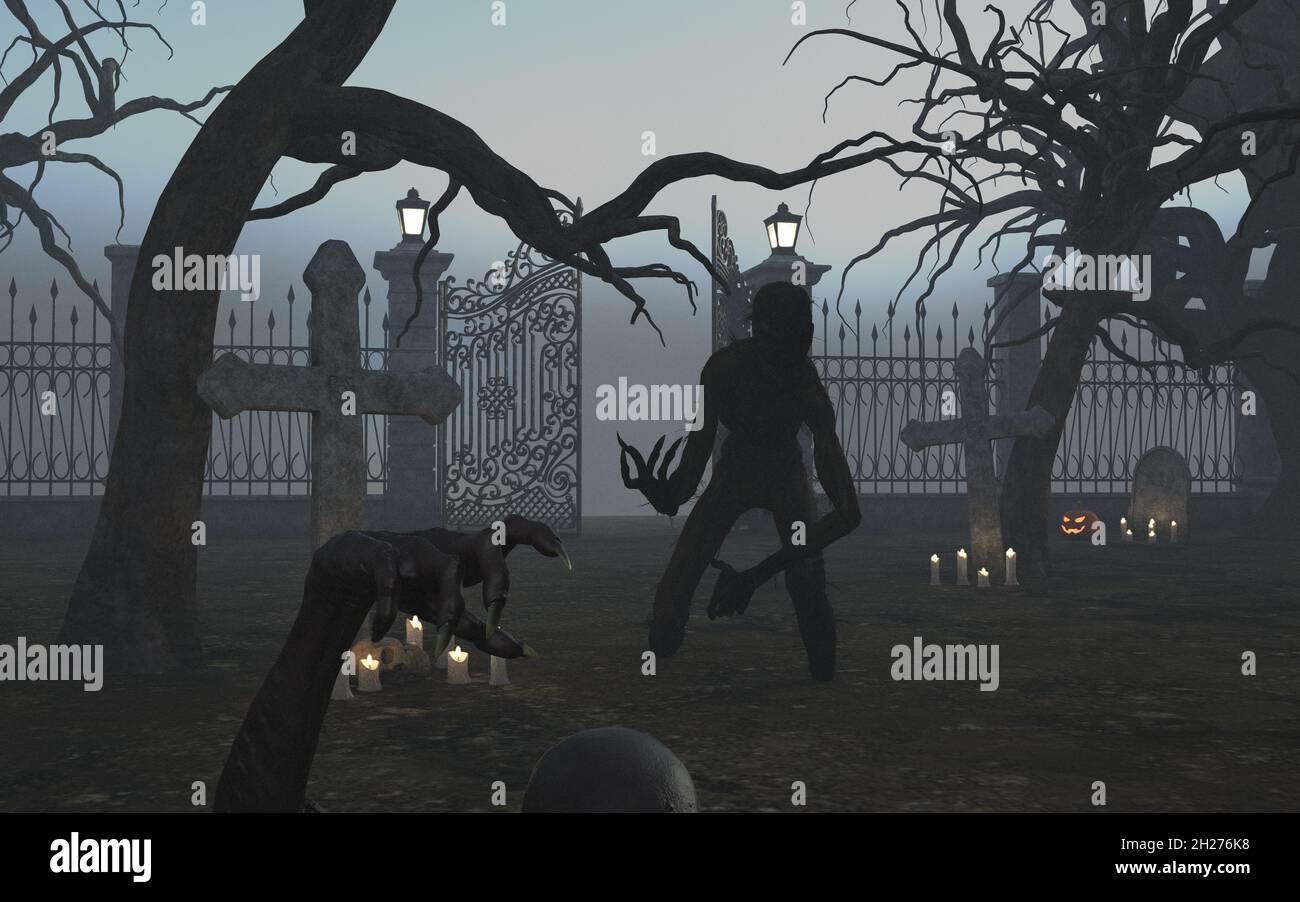 Scary graveyard hi-res stock photography and images - Alamy