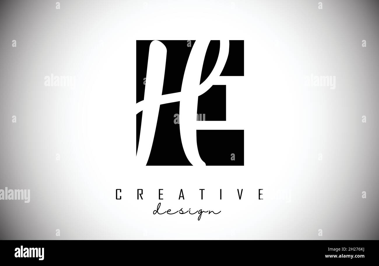 Letters EH Logo with a minimalist design. Letters E and H with ...