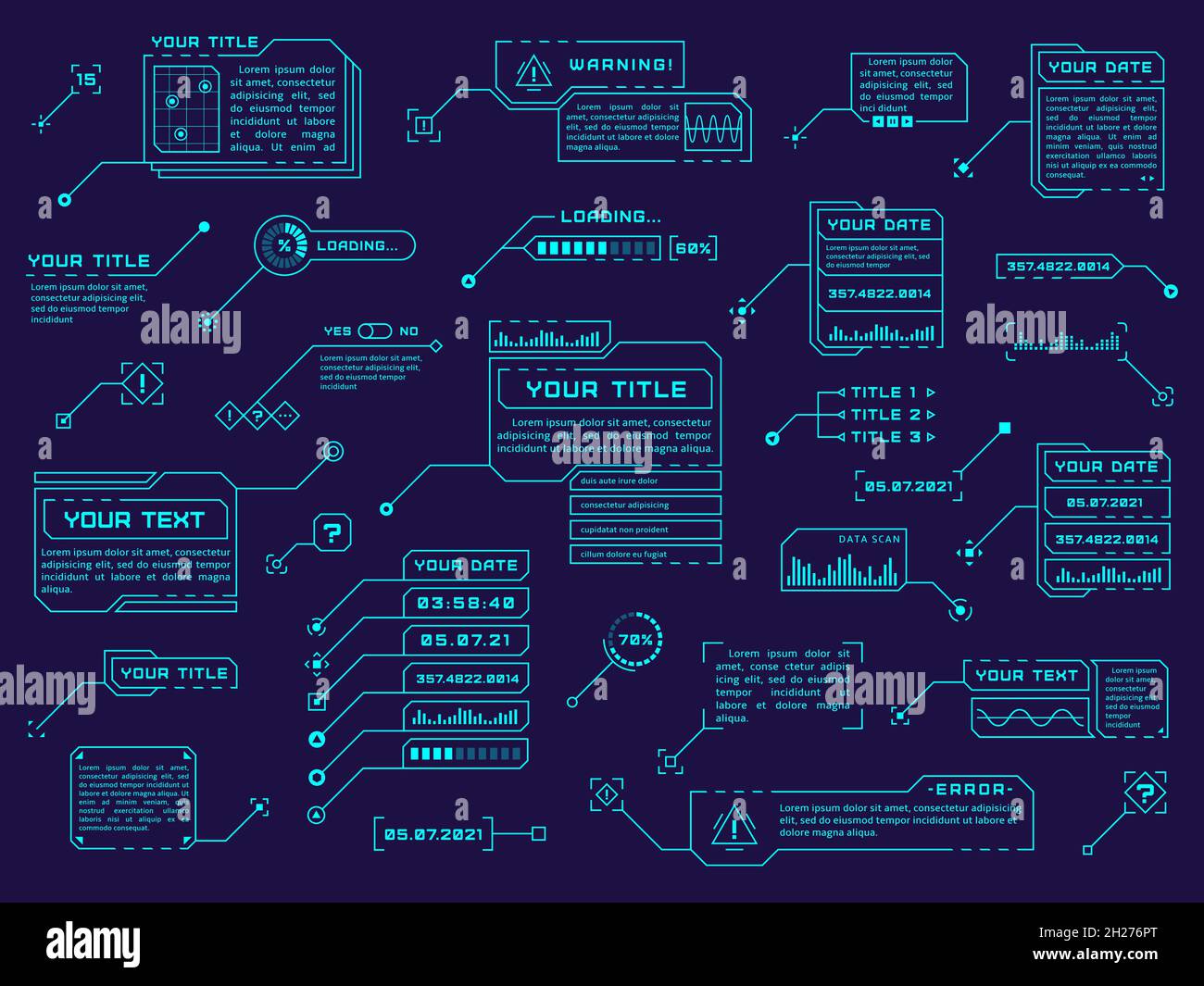 Callout elements. Futuristic design, text callouts panel. Gaming ...