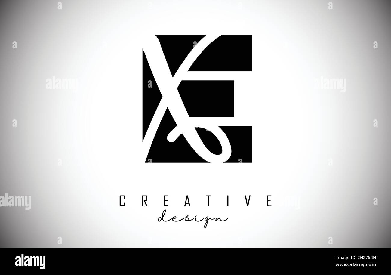 Letters EX Logo with a minimalist design. Letters E and X with ...