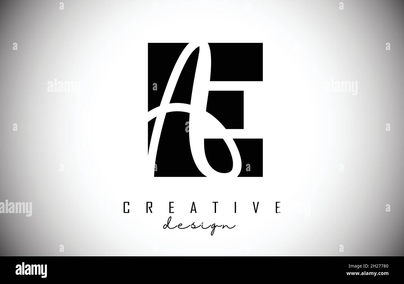 Letters EA Logo with a minimalist design. Letters E and A with ...