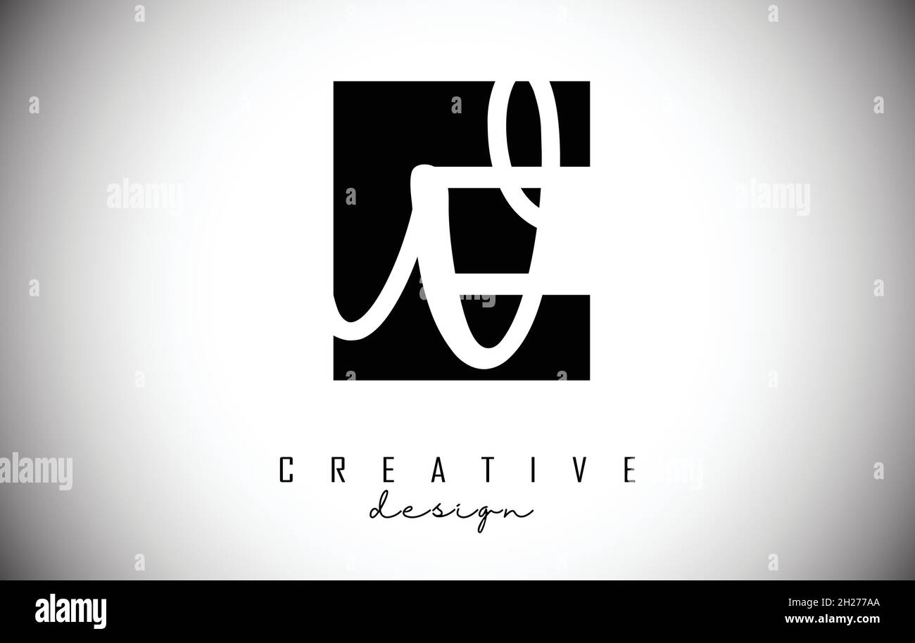 Letters EW Logo with a minimalist design. Letters E and W with ...