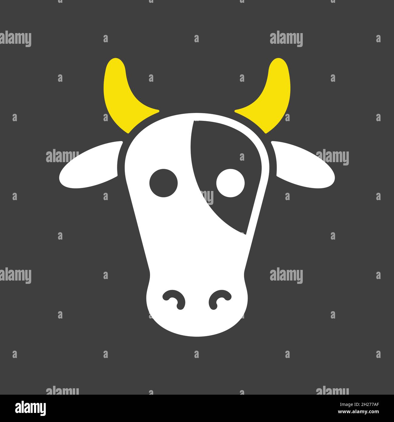 Cow glyph icon. Animal head. Farm sign. Graph symbol for your web site ...