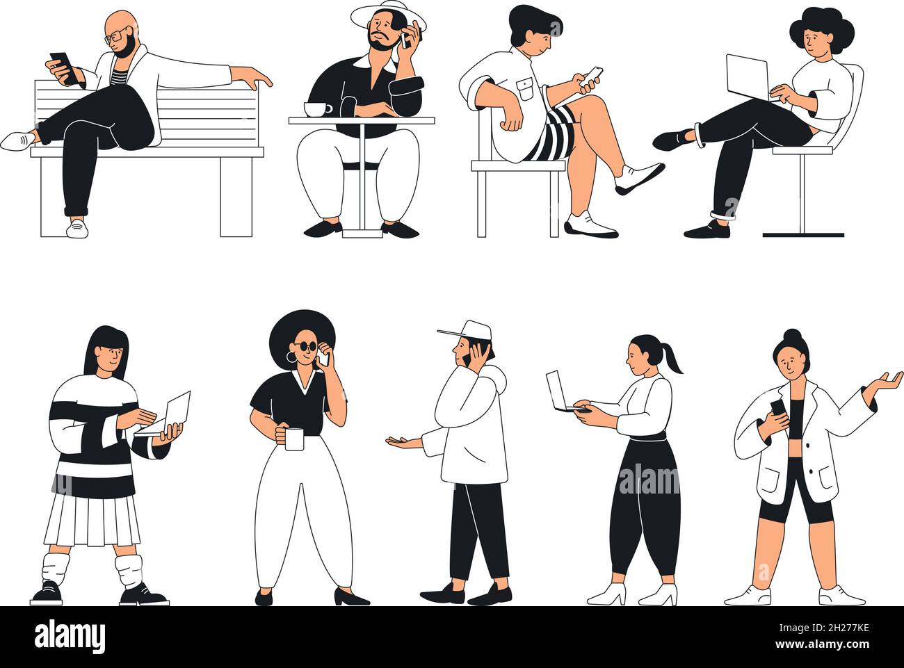 Female male teens addicted smartphones hi-res stock photography and ...