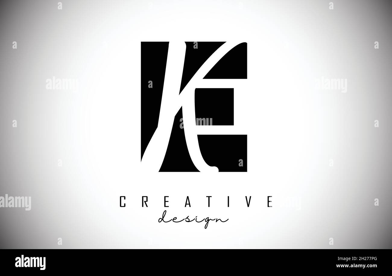 Letters EK Logo with a minimalist design. Letters E and K with ...
