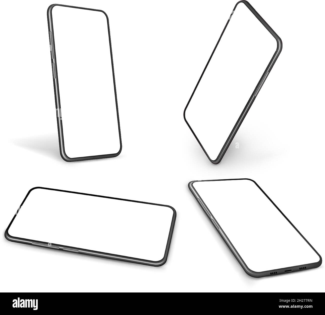 Realistic smartphone mockup. Isolated tech, mobile phone in perspective ...