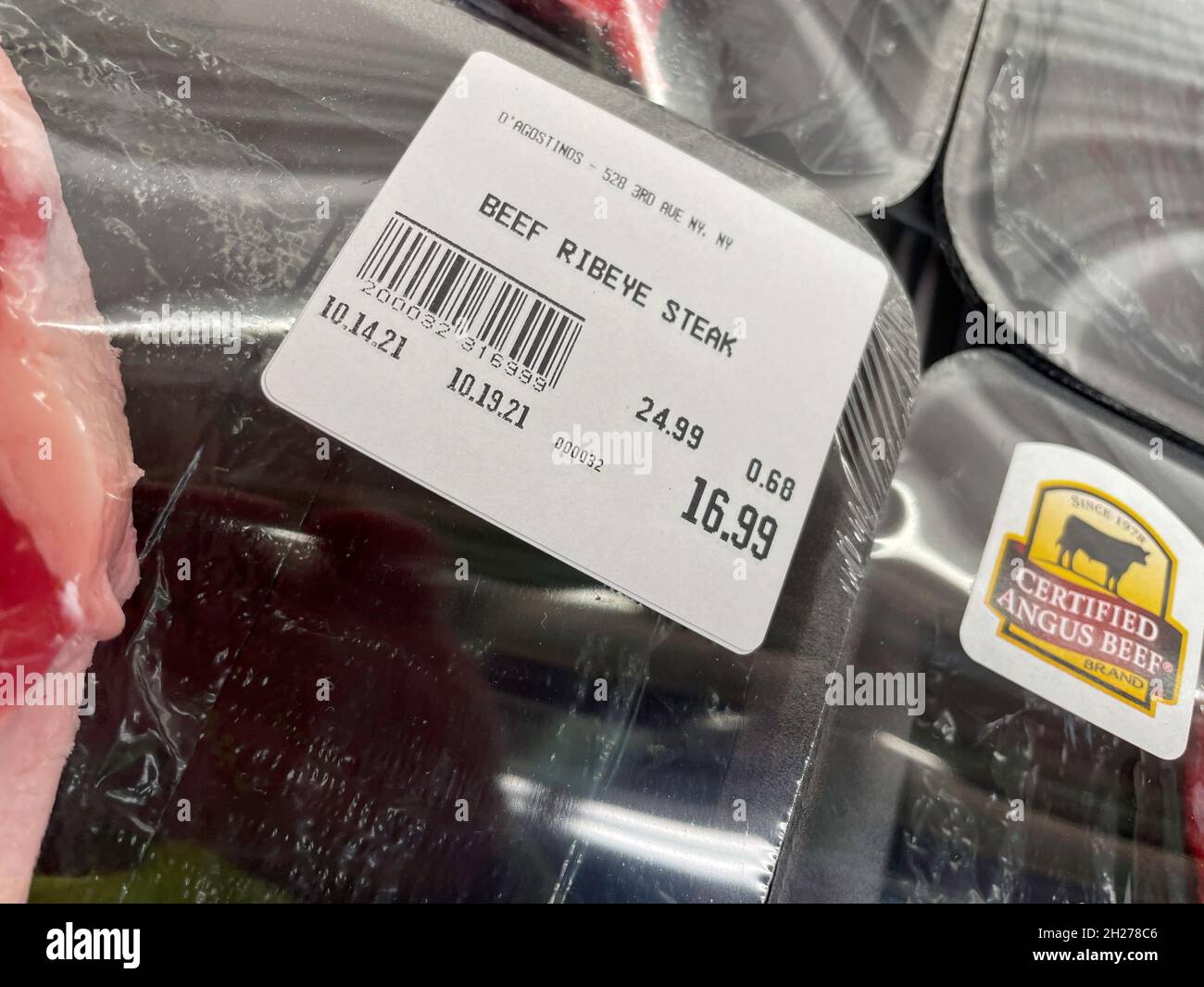Packages of beef cuts on Sale in A NYC Supermarket, USA, 2021 Stock ...