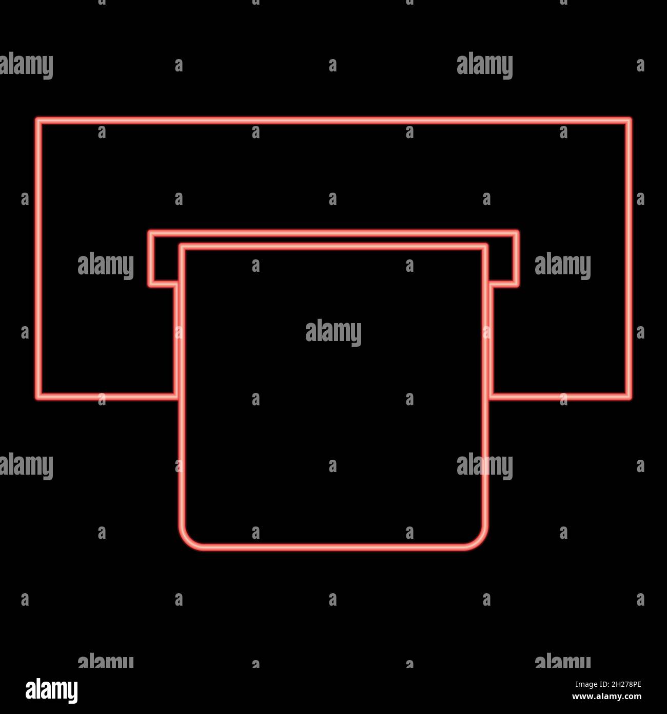 Neon atm card slot icon black color in circle outline vector ...