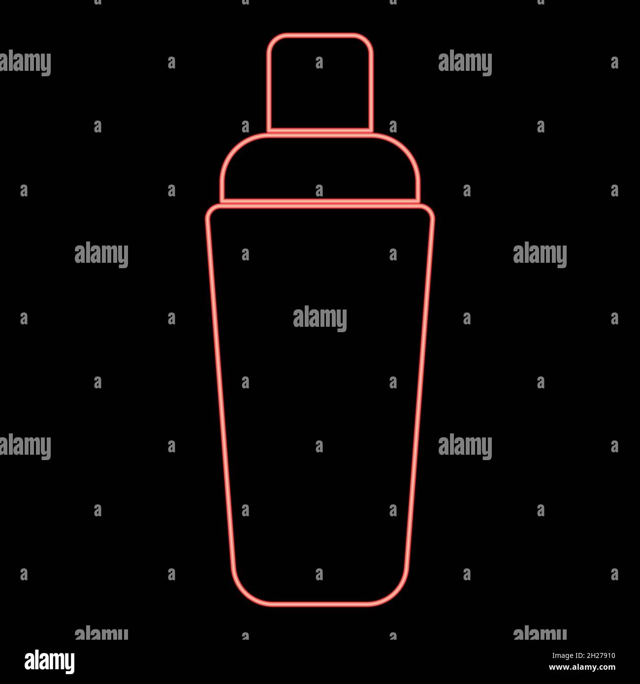Neon shaker icon black color in circle outline vector illustration red ...