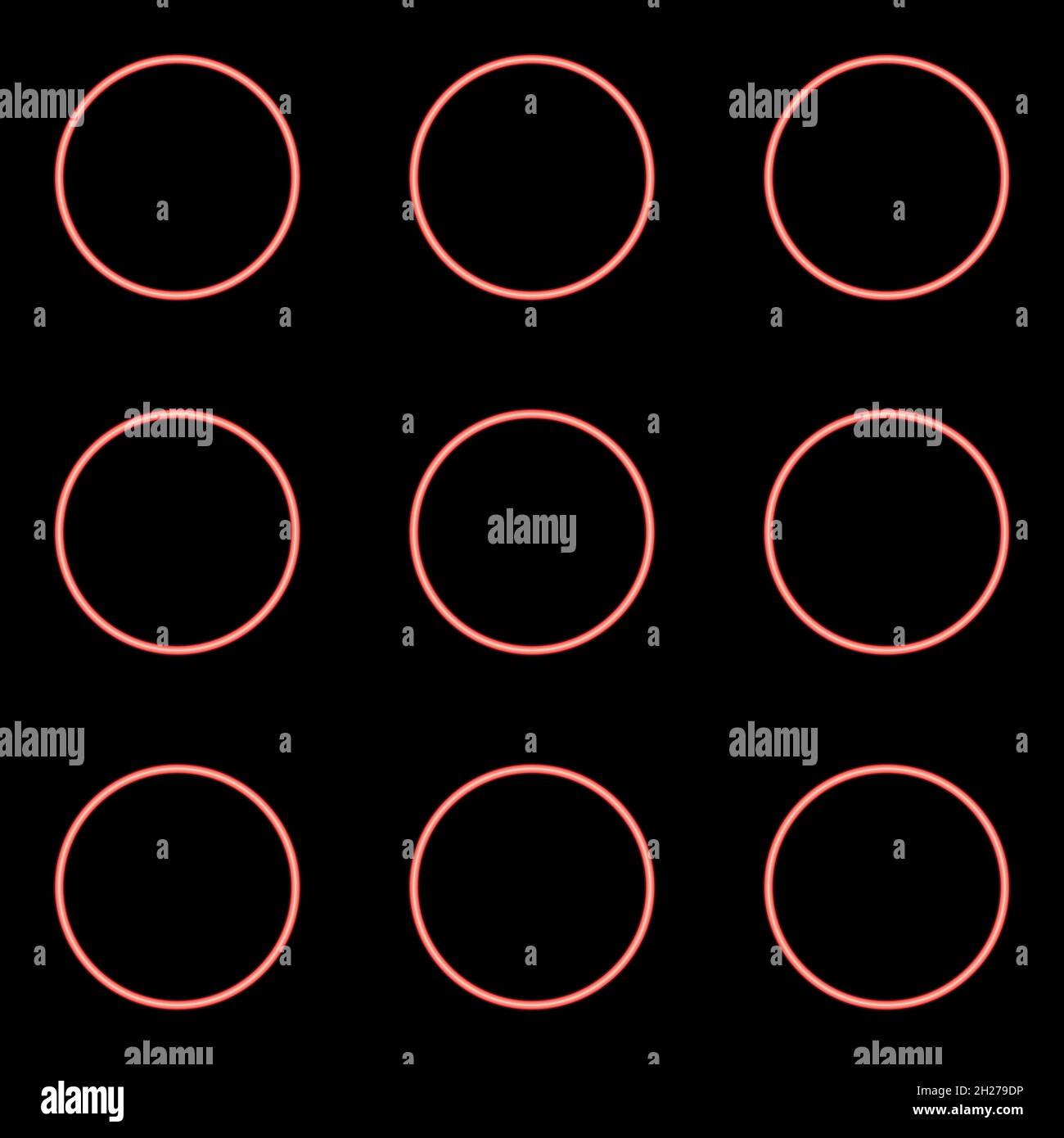 Neon dial button icon black color in circle outline vector illustration ...