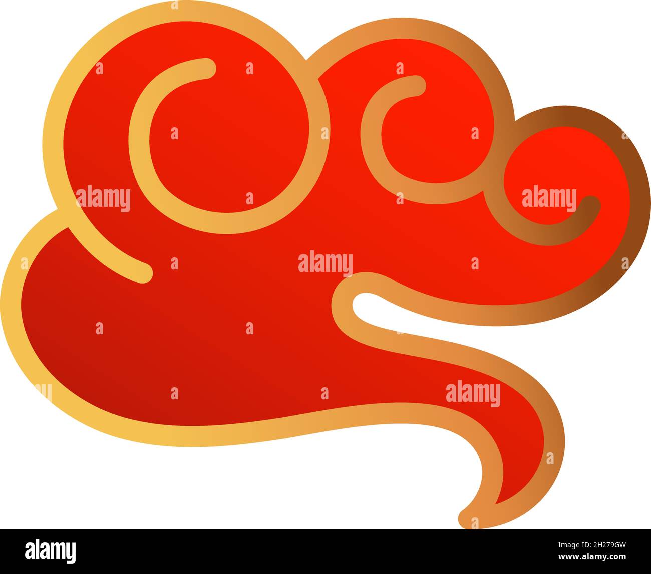 Japanese cloud. Red japan wind design element Stock Vector Image & Art ...